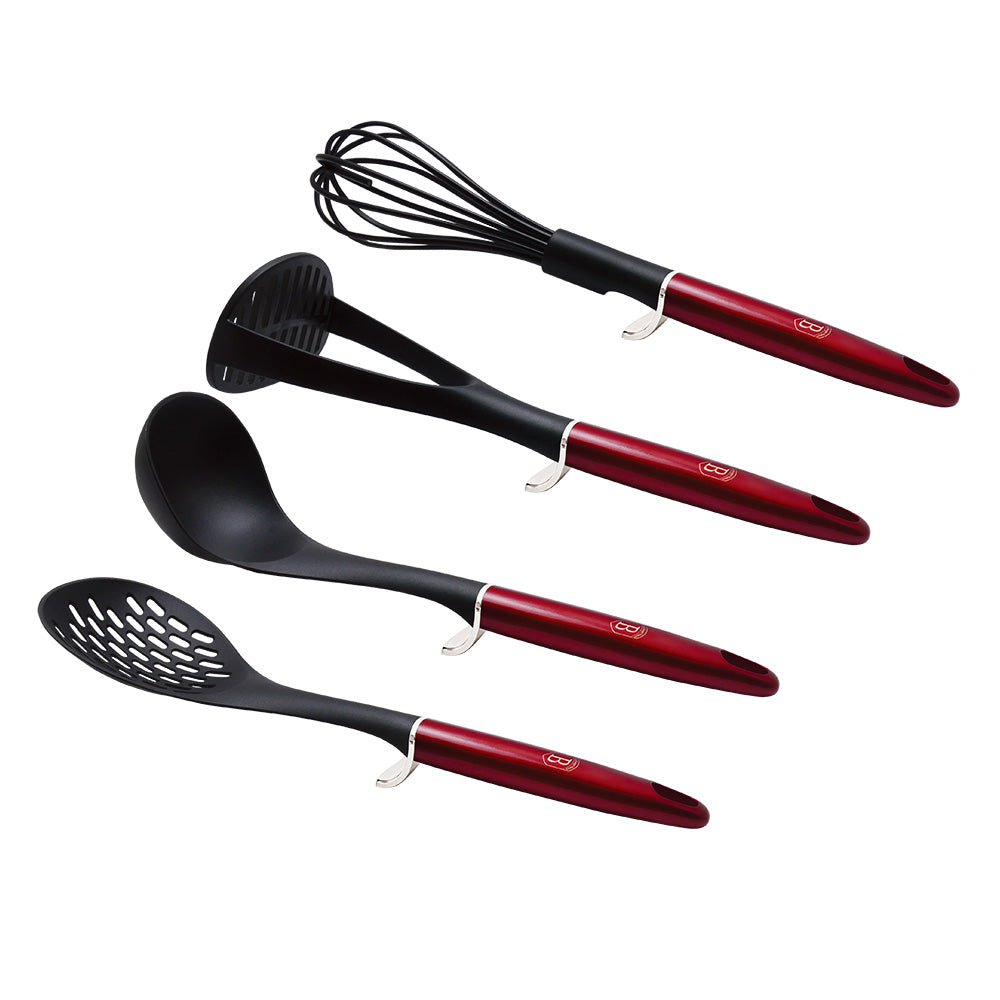 Berlinger Haus 4-Piece Non-Stick Kitchen Utensils Set - Burgundy Metal