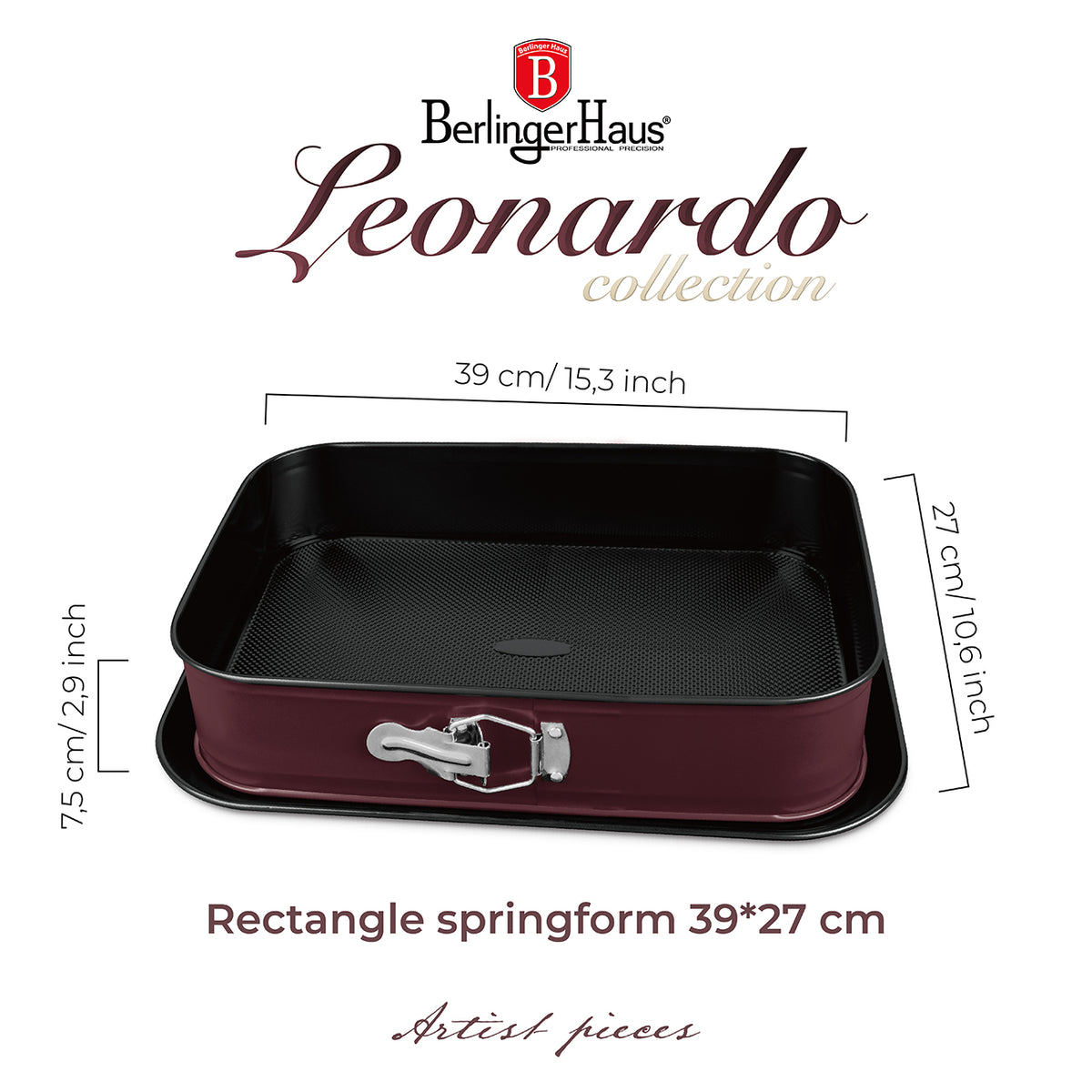 Berlinger Haus 39cm Titan Pro Non-Stick Coating Rectangle Springform