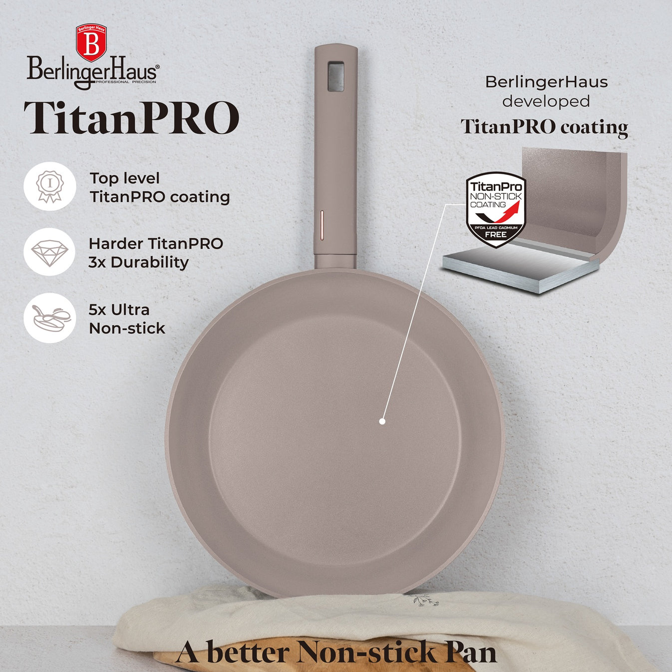 Berlinger Haus 15-Piece Titan Pro Non-Stick Coating Cookware Set - Tau