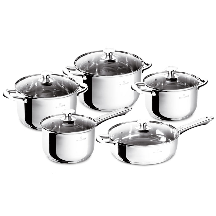 Blaumann 10-Piece Stainless Steel Cookware Set - Gourmet Line ...
