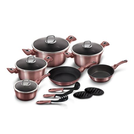Berlinger Haus 15 Piece Marble Coating Cookware Set - iRose Edition